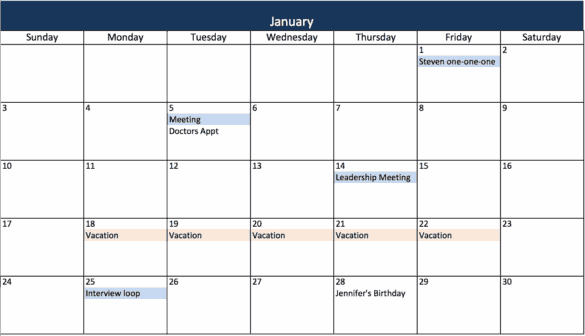 Excel: How to create an annual calendar - Practical Tips